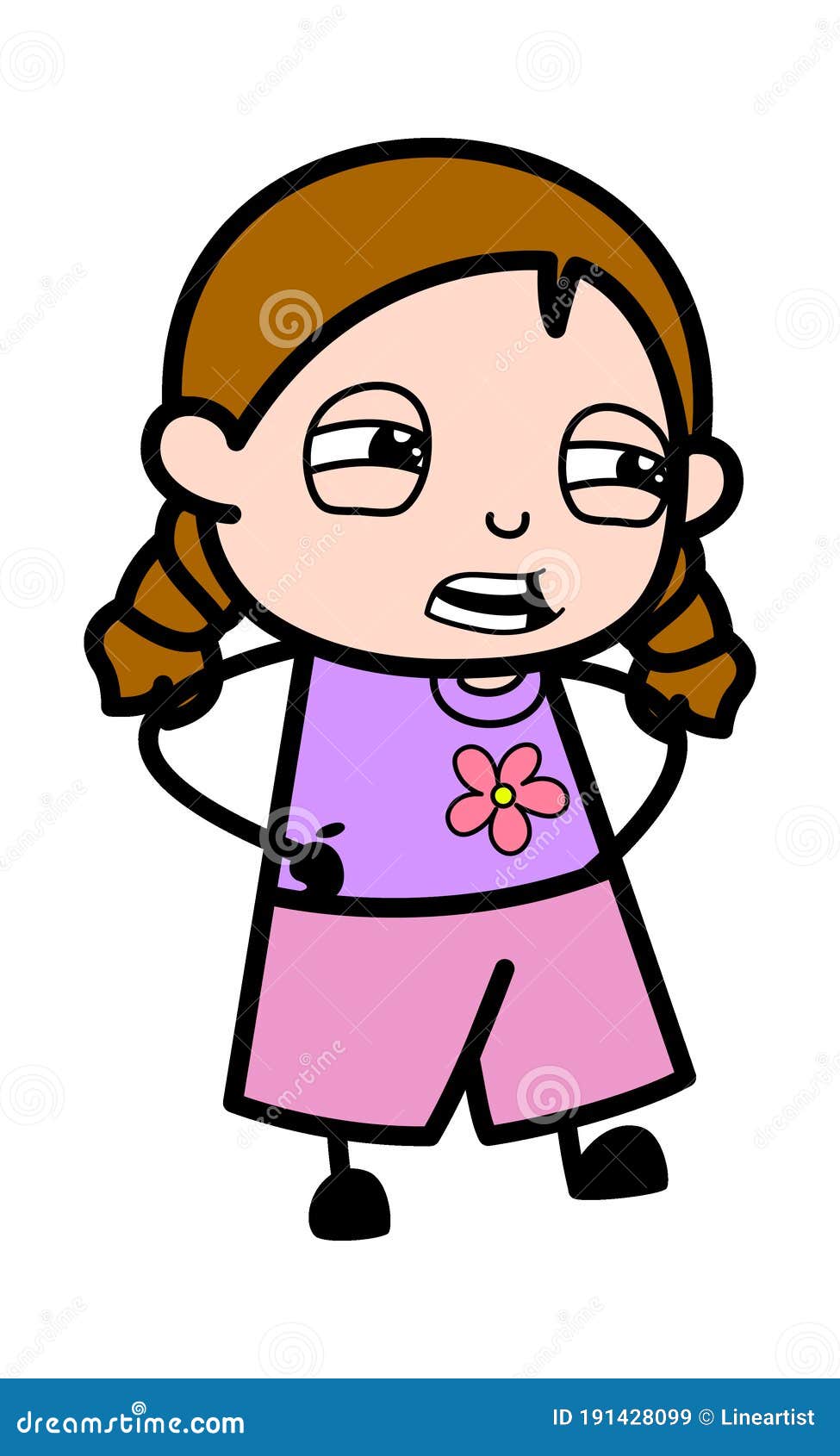 Angry Girl Talking Cartoon stock illustration. Illustration of cute ...