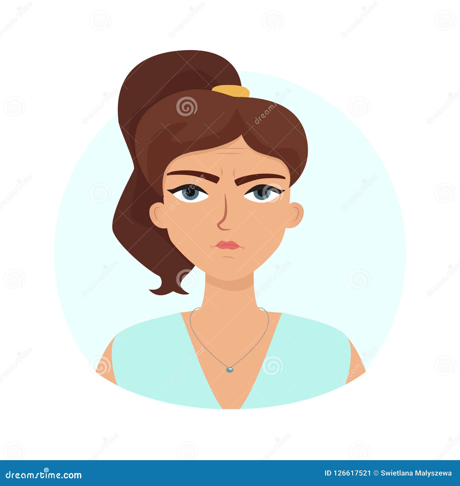 Angry, Gloomy Face Expression. Stock Illustration - Illustration of ...