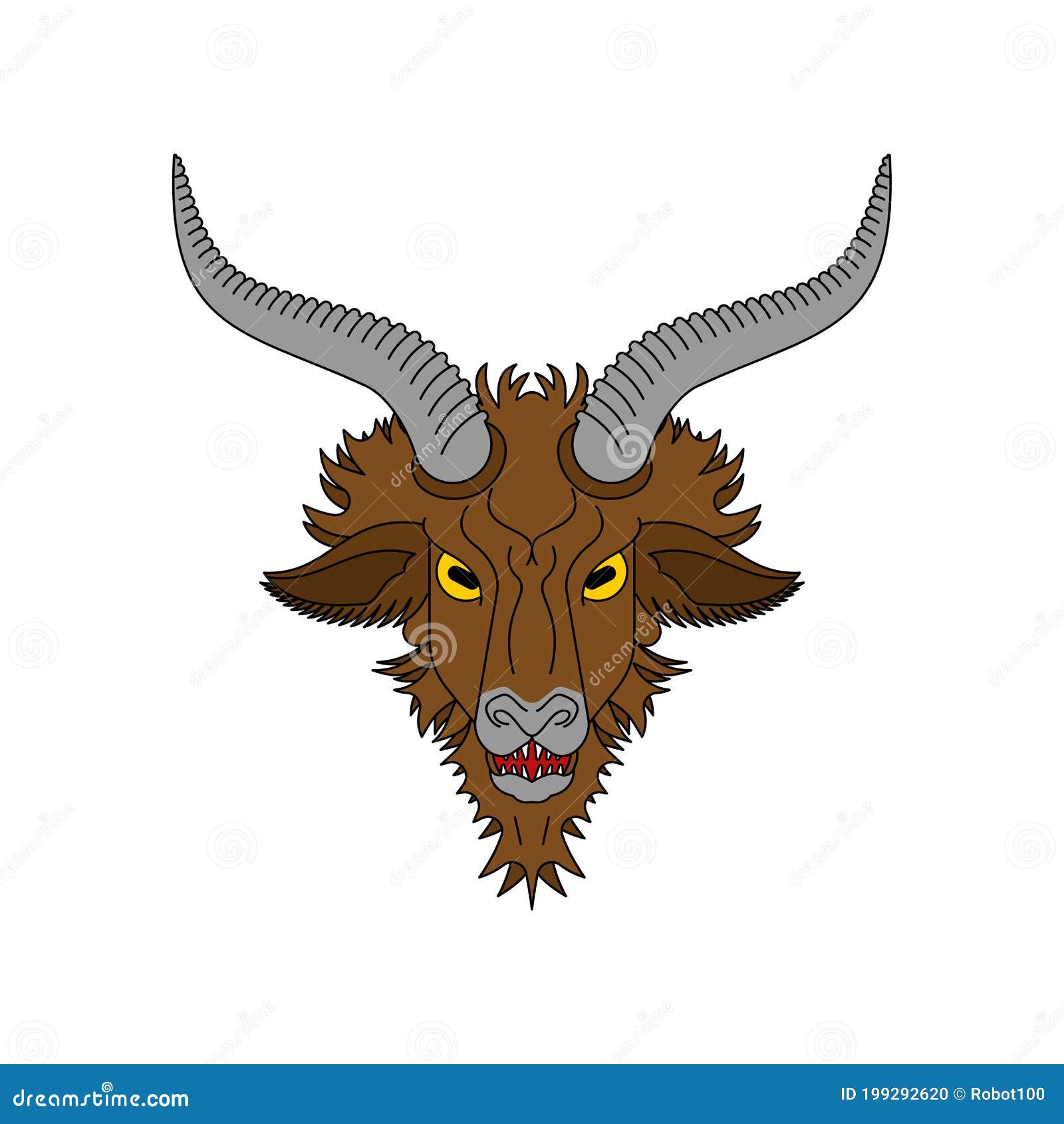 Angry Goat Cartoon Vector Illustration | CartoonDealer.com #47434544