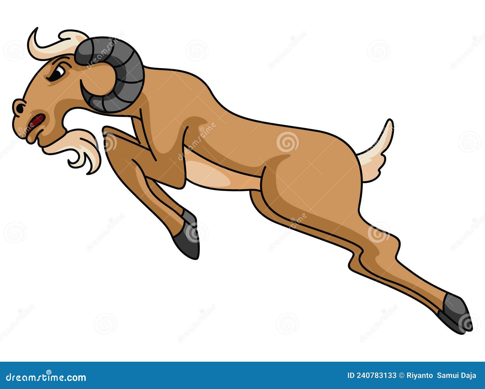 Angry Goat Head. Cartoon Style Vector Illustration | CartoonDealer.com ...