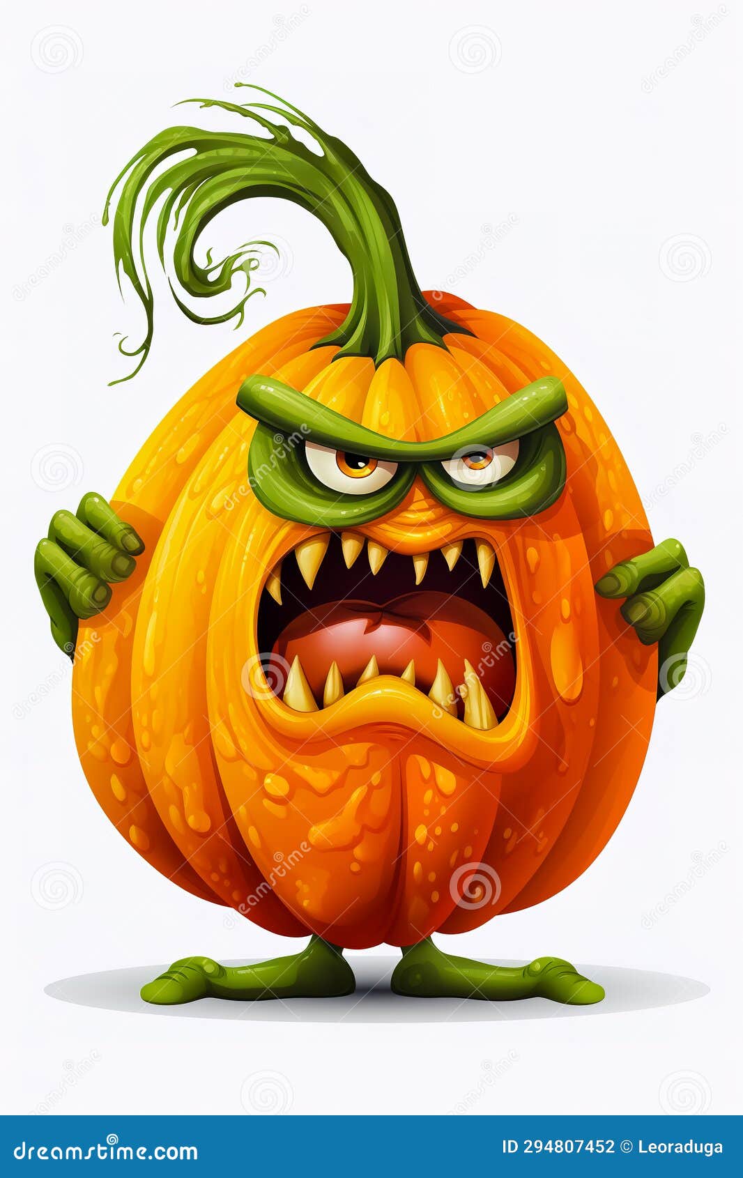 Angry Gourd Character Clipart On White Background Stock Photography ...
