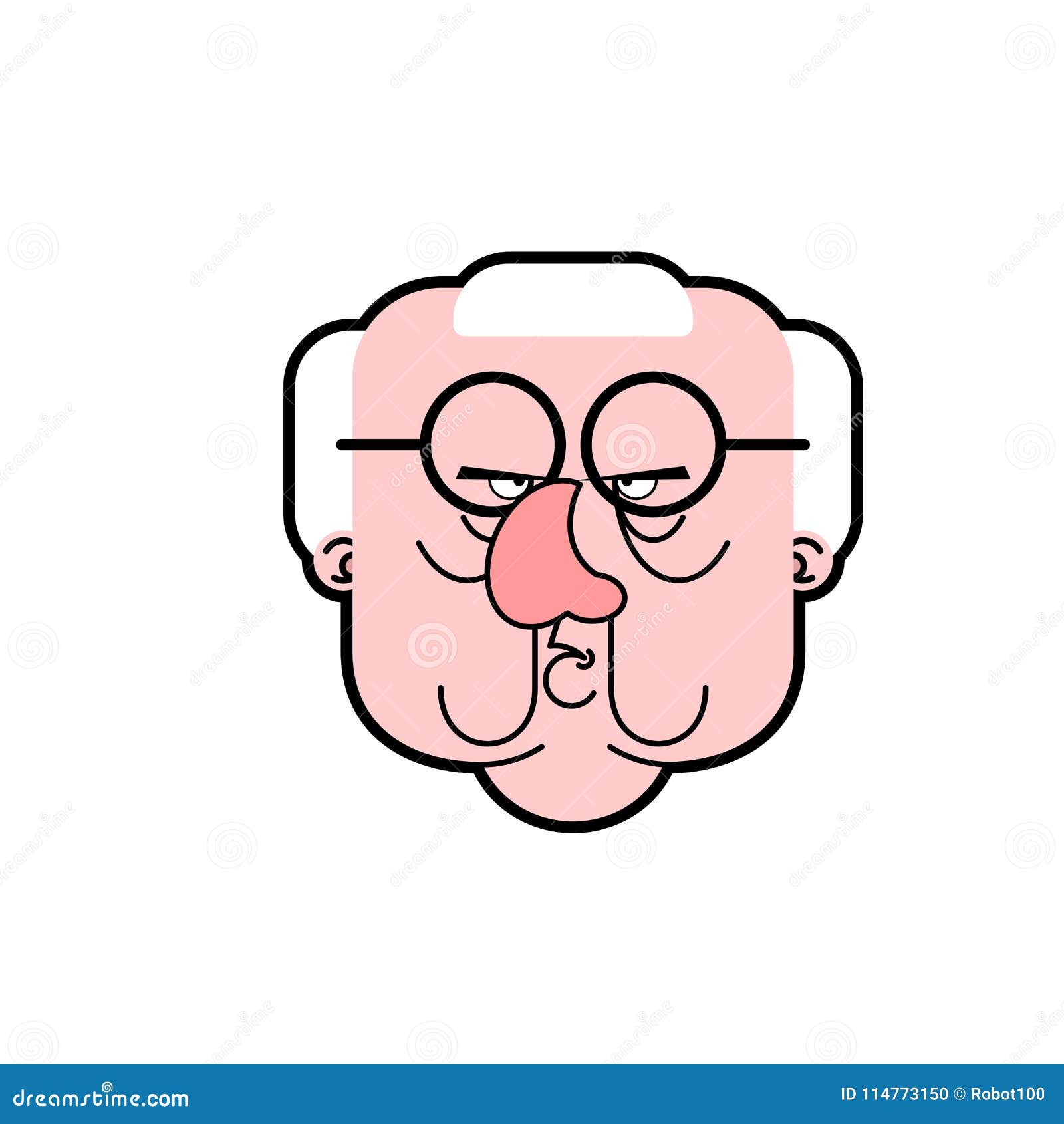 Angry Grandfather Are Evil. Grumpy Old Man Cartoon Style Vector ...