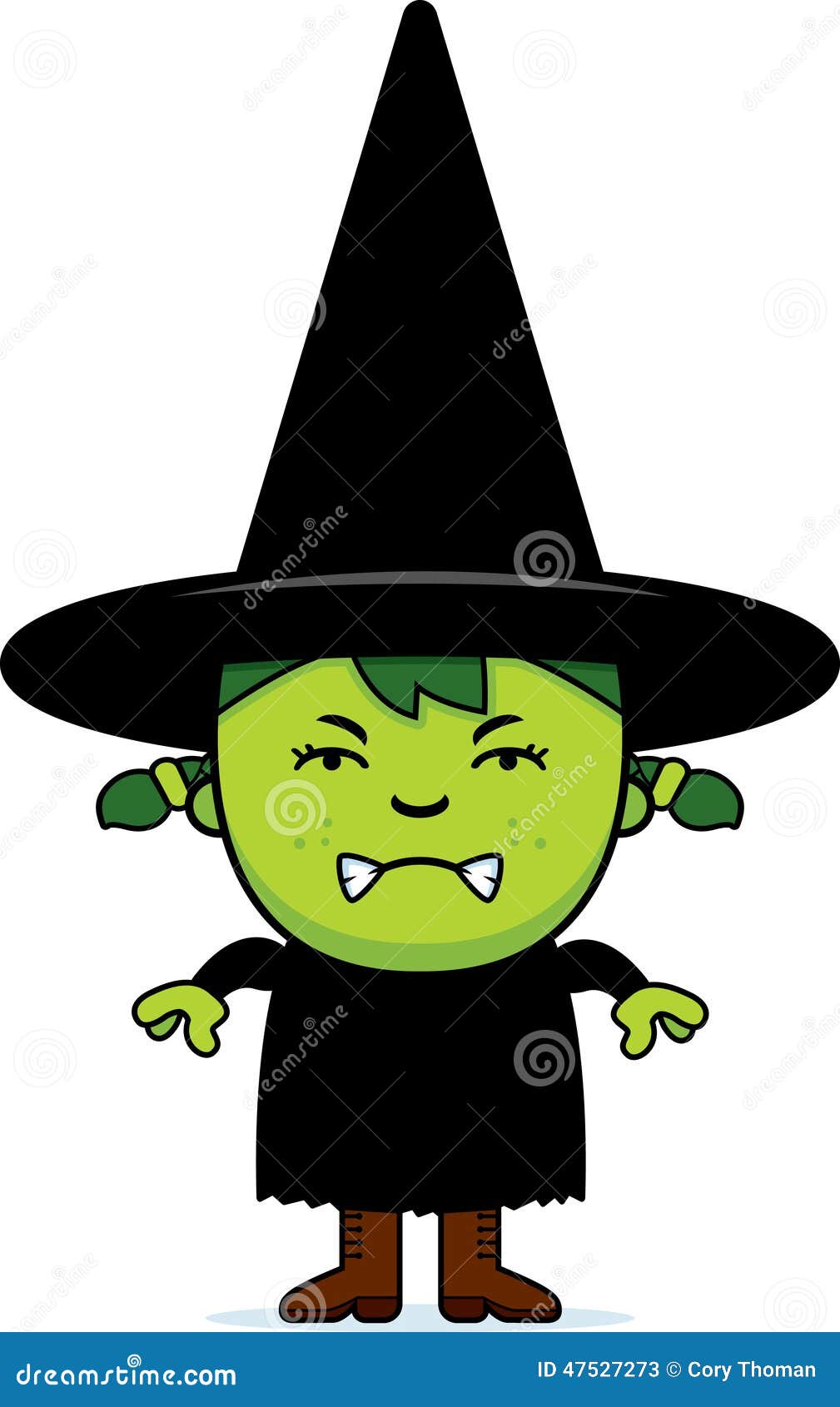Angry Green Witch stock vector. Illustration of cartoon - 47527273