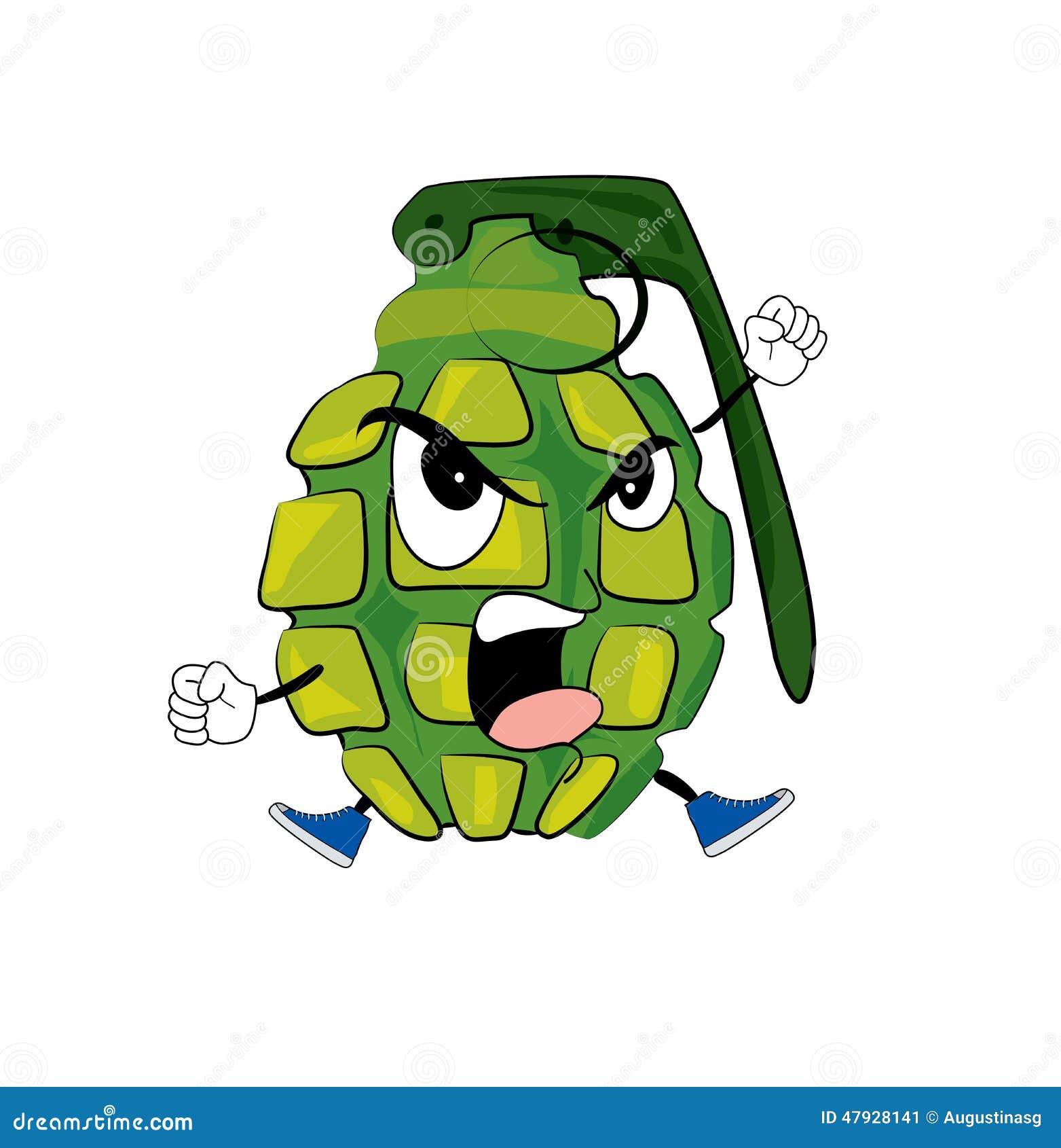Angry grenade cartoon stock illustration. Illustration of symbol - 47928141