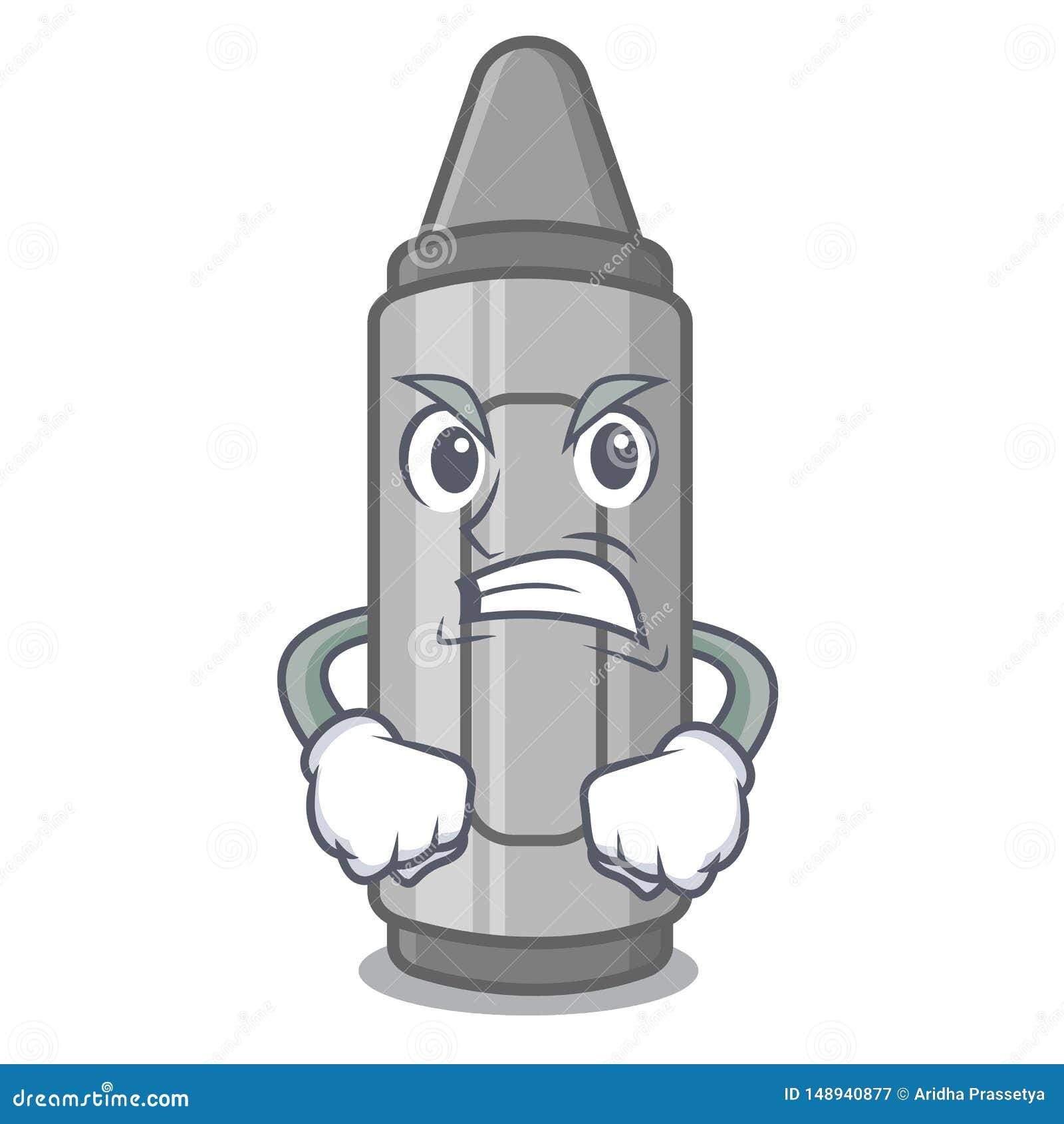 Angry Red Crayon In A Cartoon Bag Vector Illustration | CartoonDealer ...