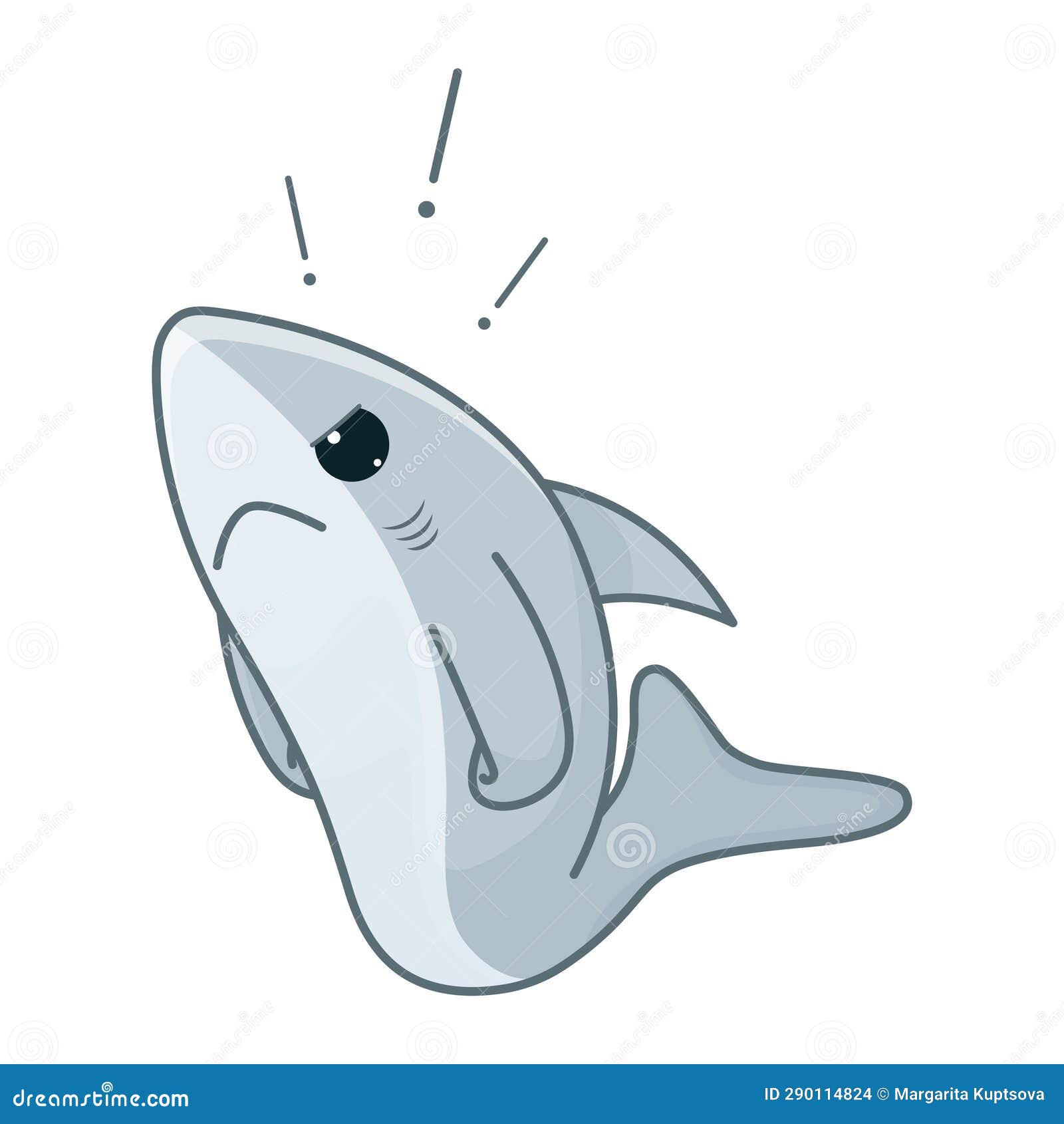 Grey Shark Cartoon With Teeth | CartoonDealer.com #58550355