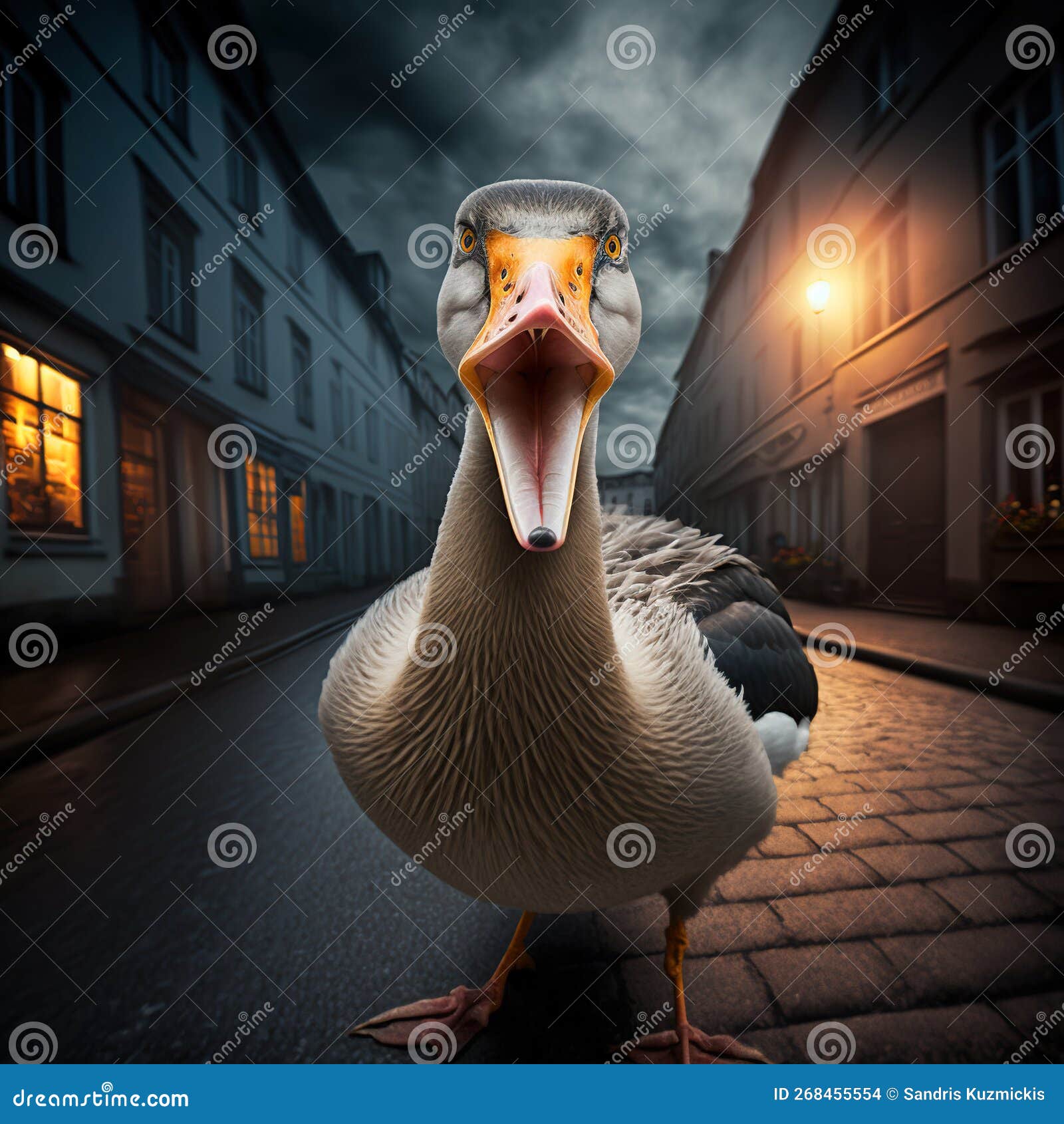 Angry Greylag Goose. Generative AI Stock Illustration - Illustration of ...