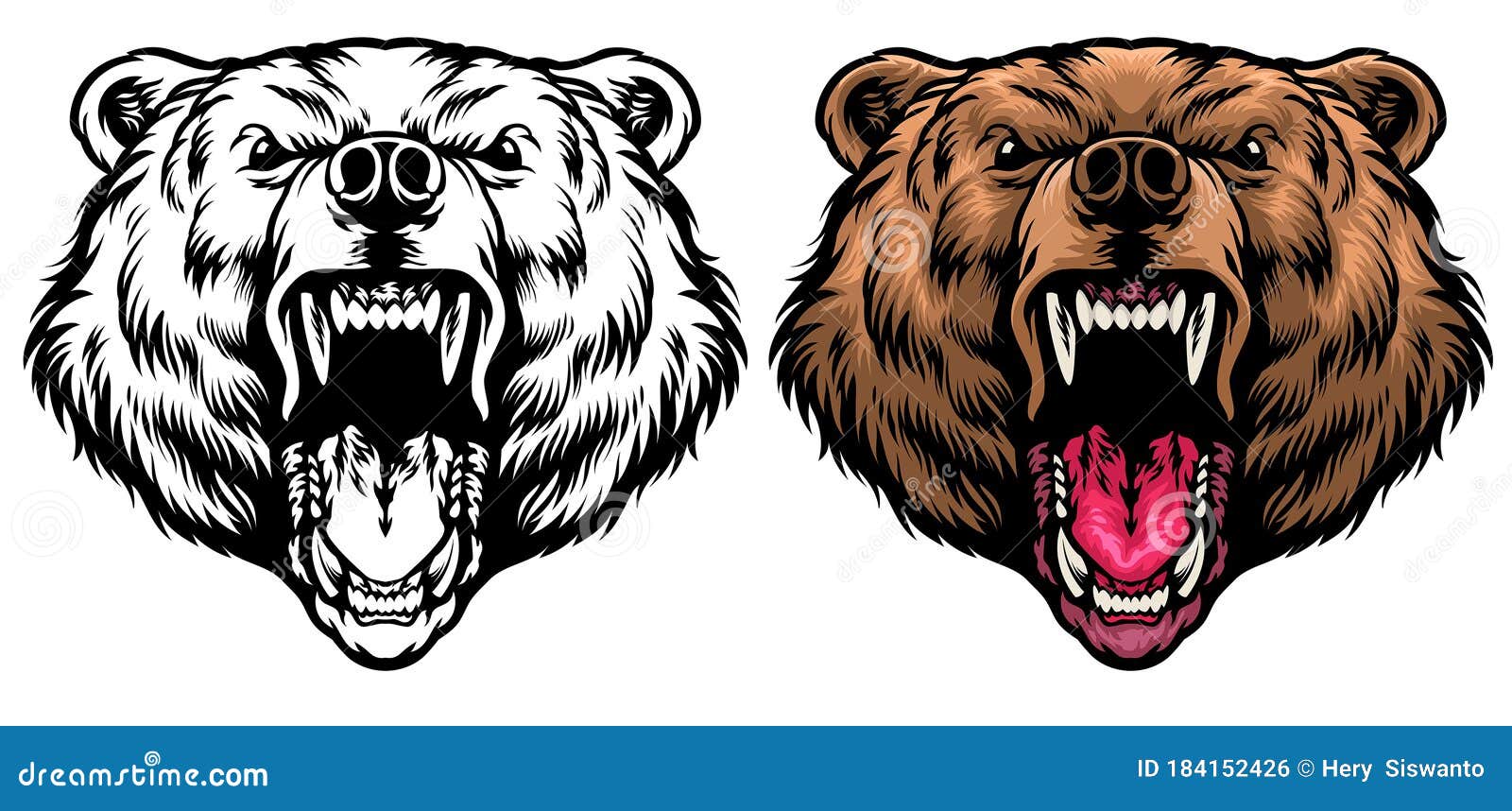 Angry Grizzly Bear Roaring Logo Design Sports Mascot Vector ...