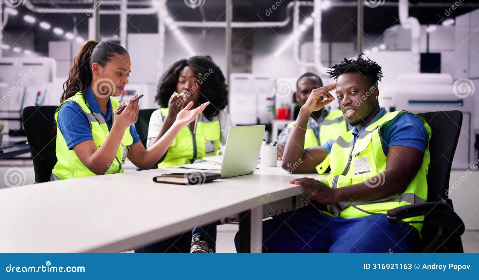 Angry Group in Video Conference Webinar Stock Illustration ...