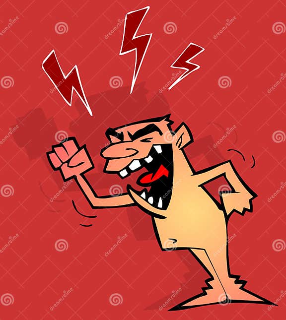 Angry grumpy man stock illustration. Illustration of yelling - 3320435
