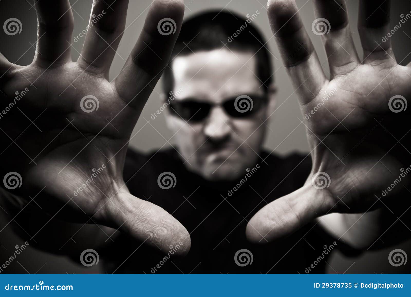 Angry Guard Reaches Forward Stock Image - Image of barring, person ...