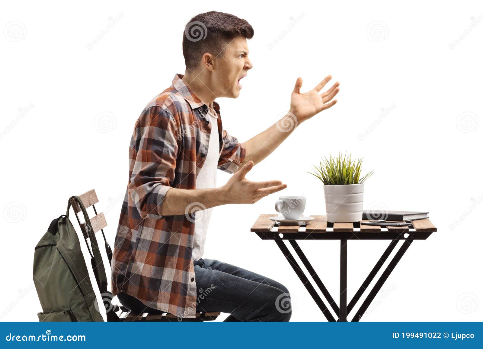 Angry Guy in a Cafe Shouting Stock Photo - Image of arguing, furious ...