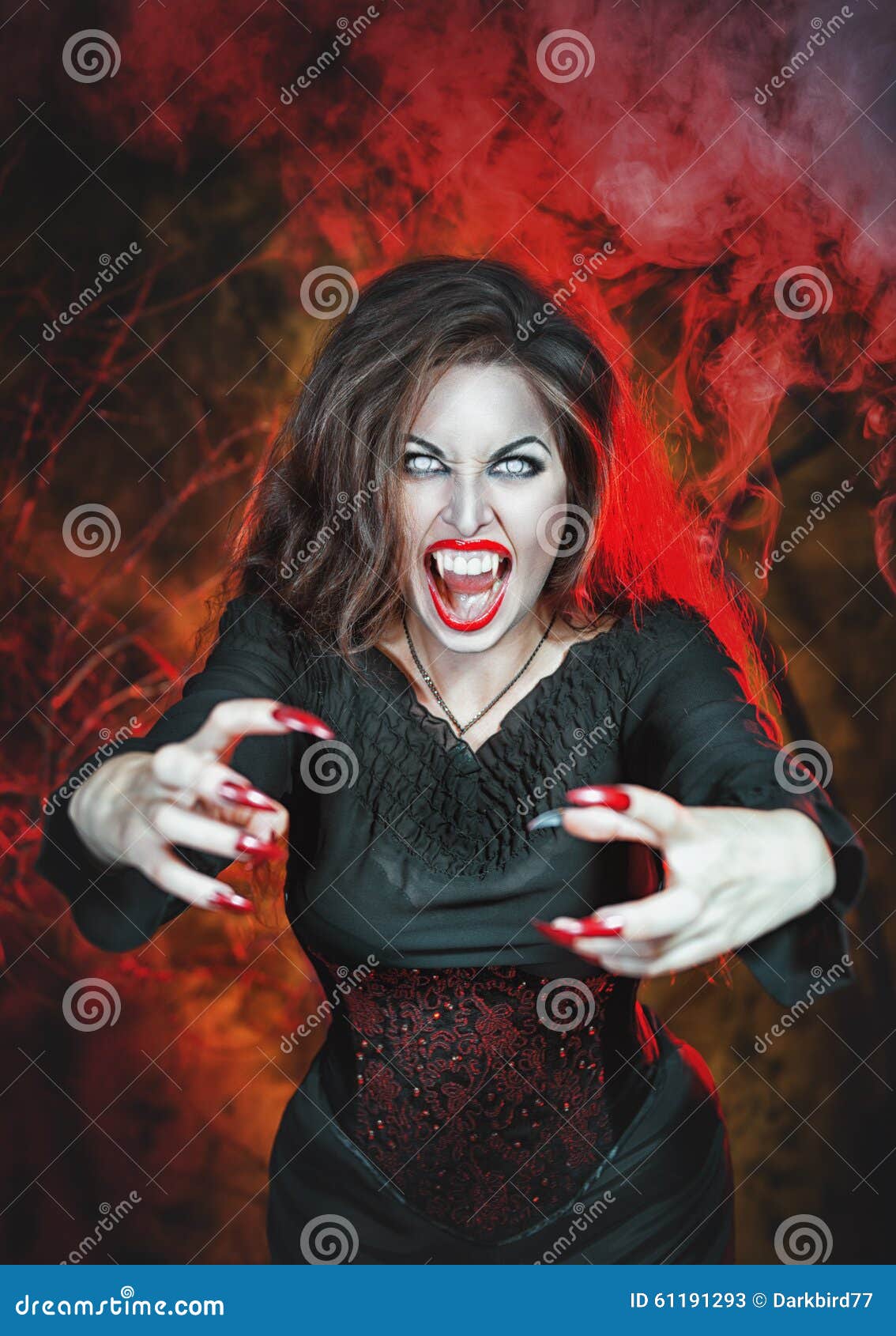 Angry Halloween Beautiful Vampire Stock Image - Image of furious, girl ...