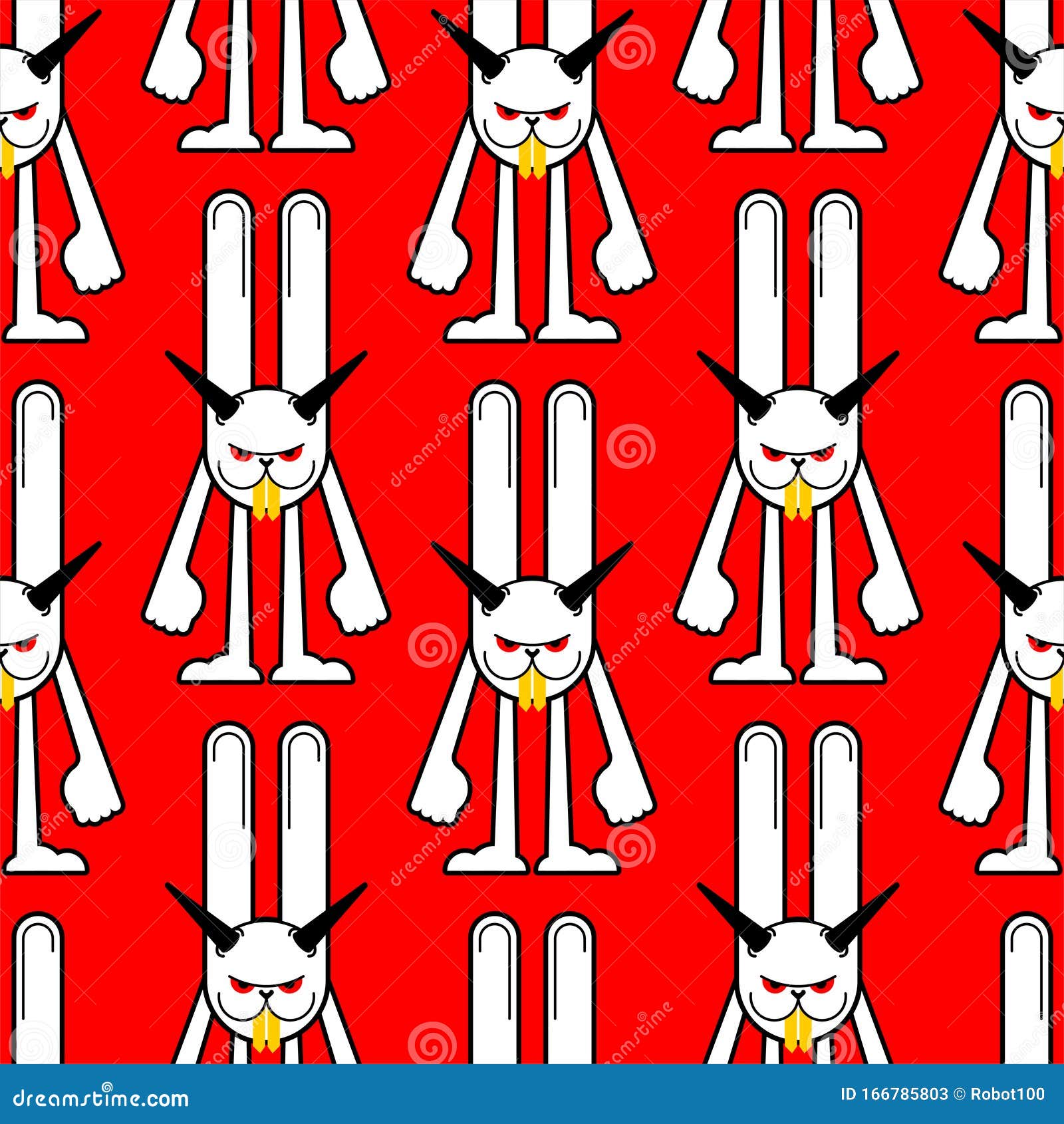Angry Hare Pattern Seamless. Crazy Rabbit Background. Devil Bunny ...