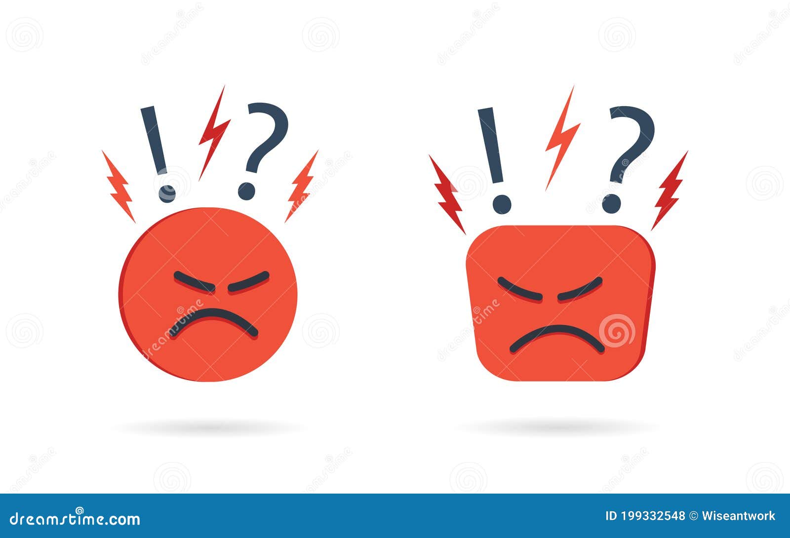 Angry And Hate Icon. Difficult, Bad Customer. Negative Opinion And ...