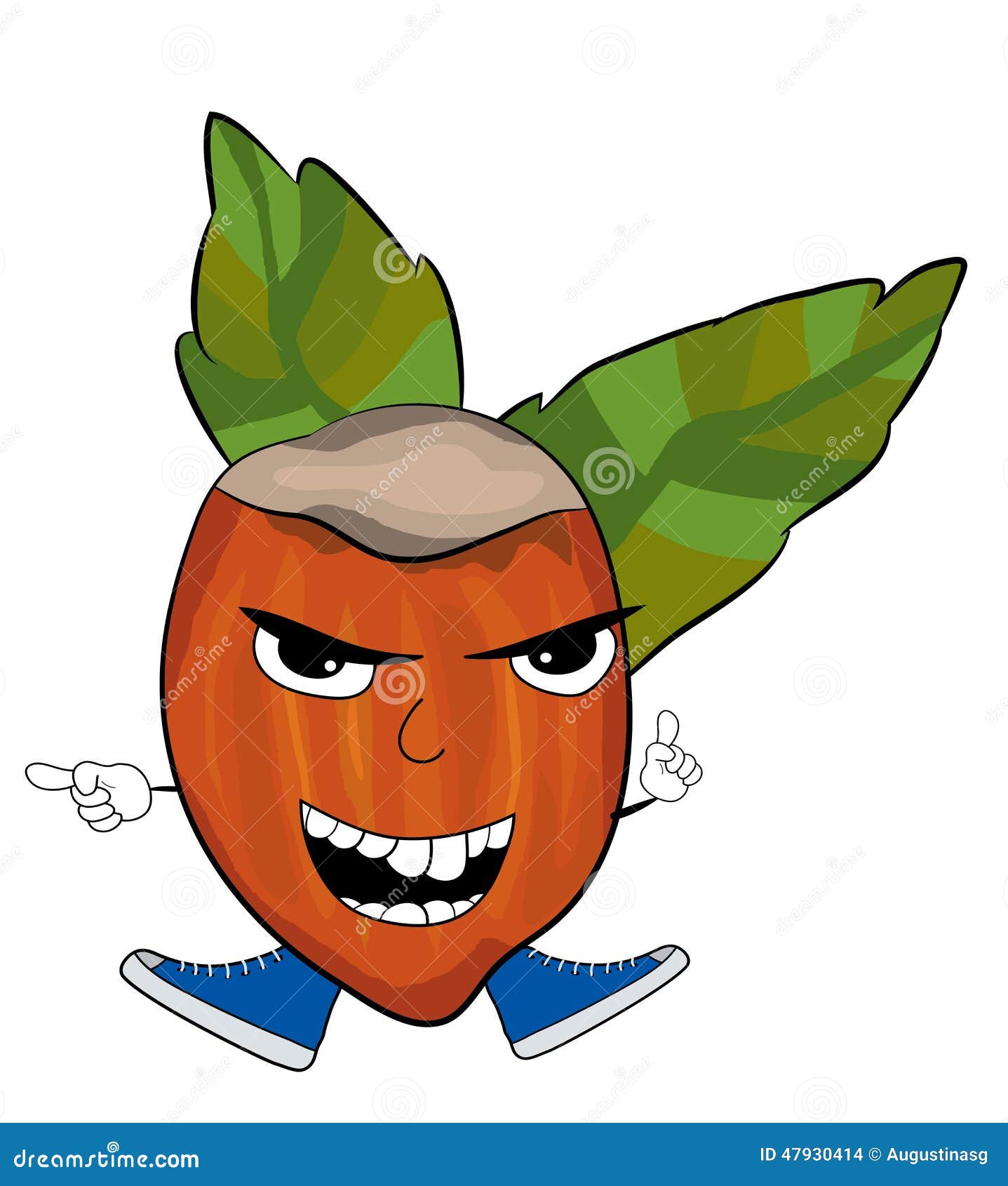 Angry hazelnut cartoon stock illustration. Illustration of brown - 47930414