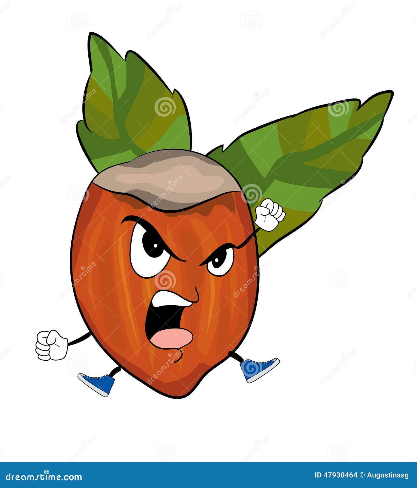 Angry hazelnut cartoon stock illustration. Illustration of isolated ...