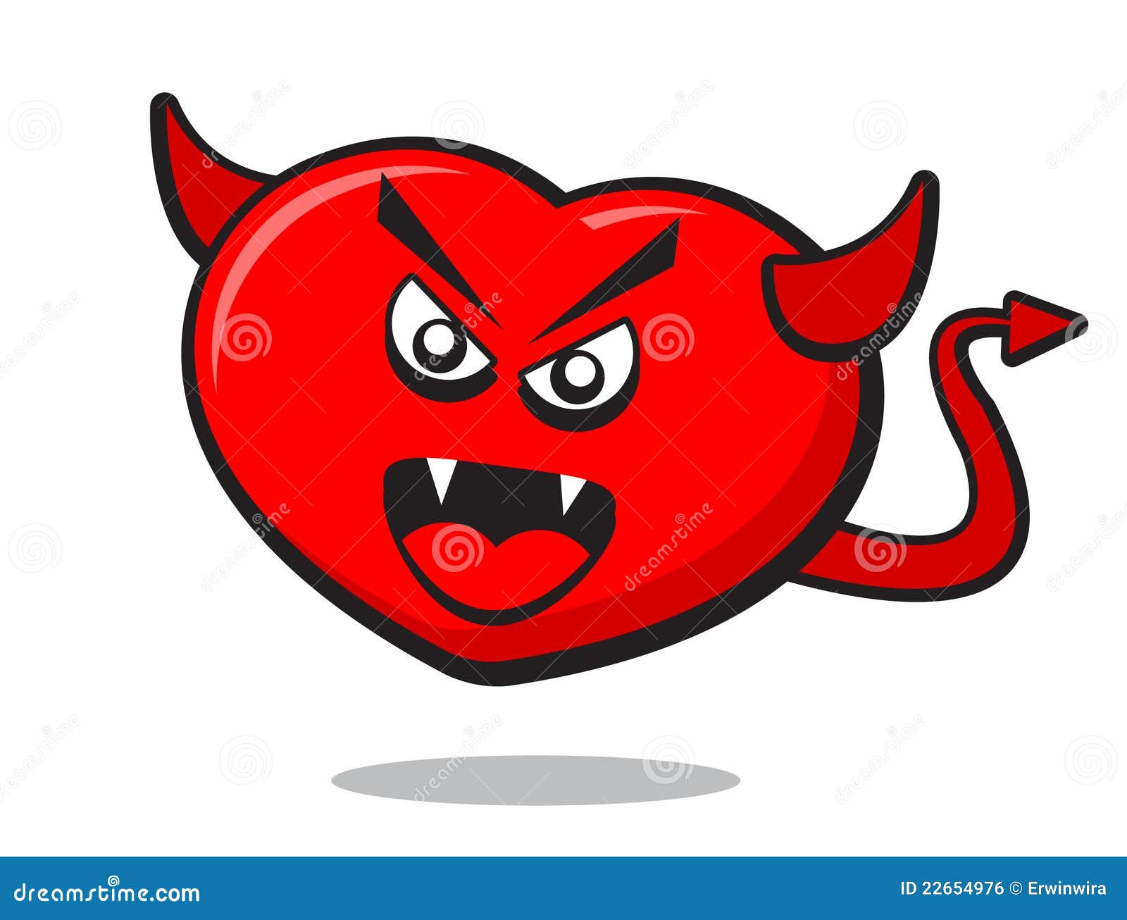 Angry heart stock vector. Illustration of cartoon, fateful - 22654976