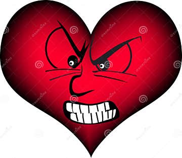 Angry heart stock vector. Illustration of shape, shout - 4068762