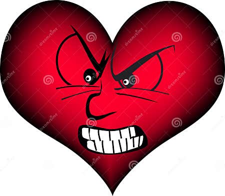 Angry heart stock vector. Illustration of shape, shout - 4068762