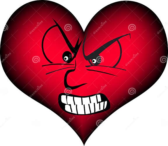 Angry heart stock vector. Illustration of shape, shout - 4068762