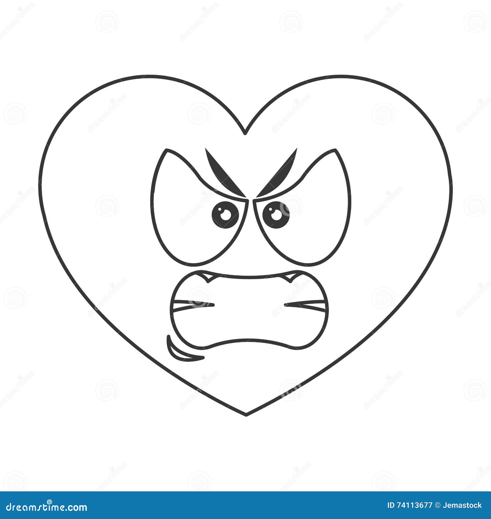 Angry heart cartoon icon stock illustration. Illustration of kawaii ...