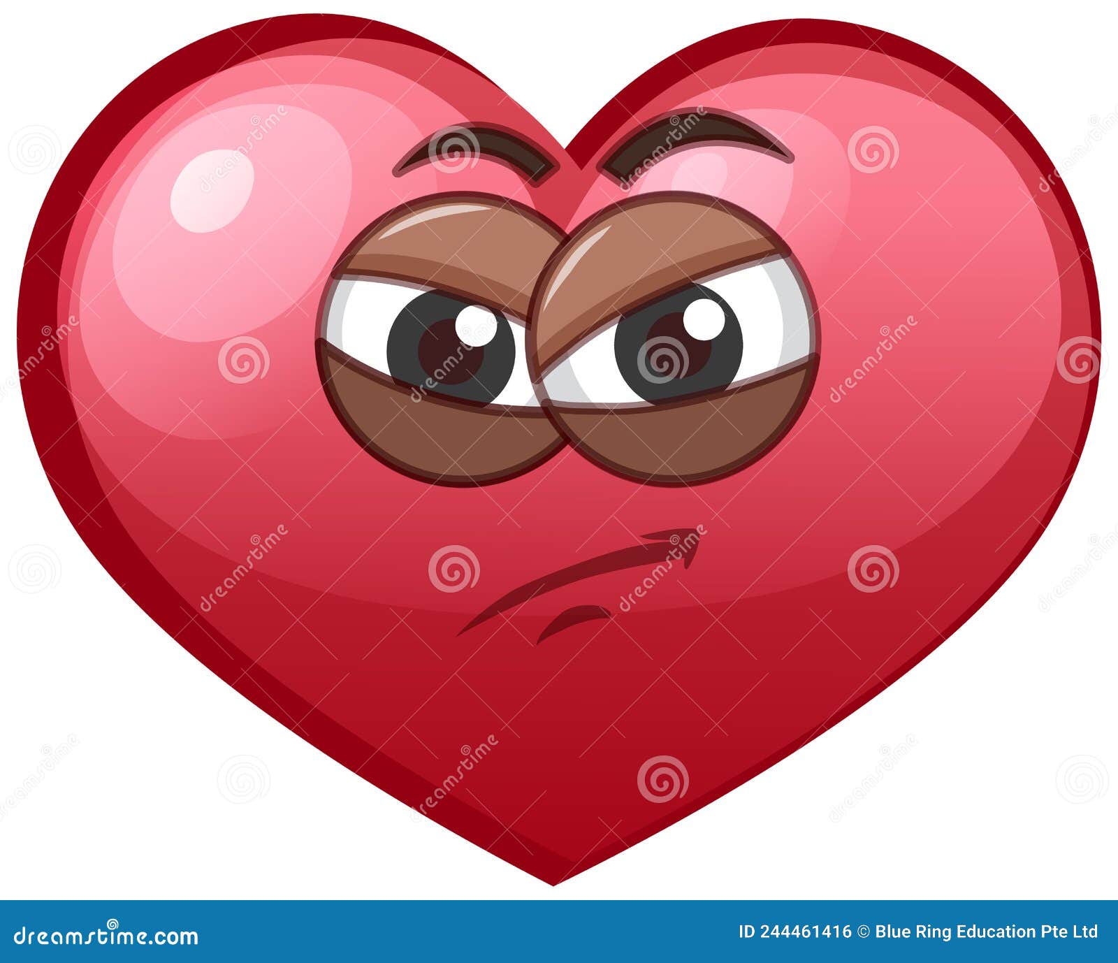 Angry Heart Emoticon On White Background Vector Illustration ...