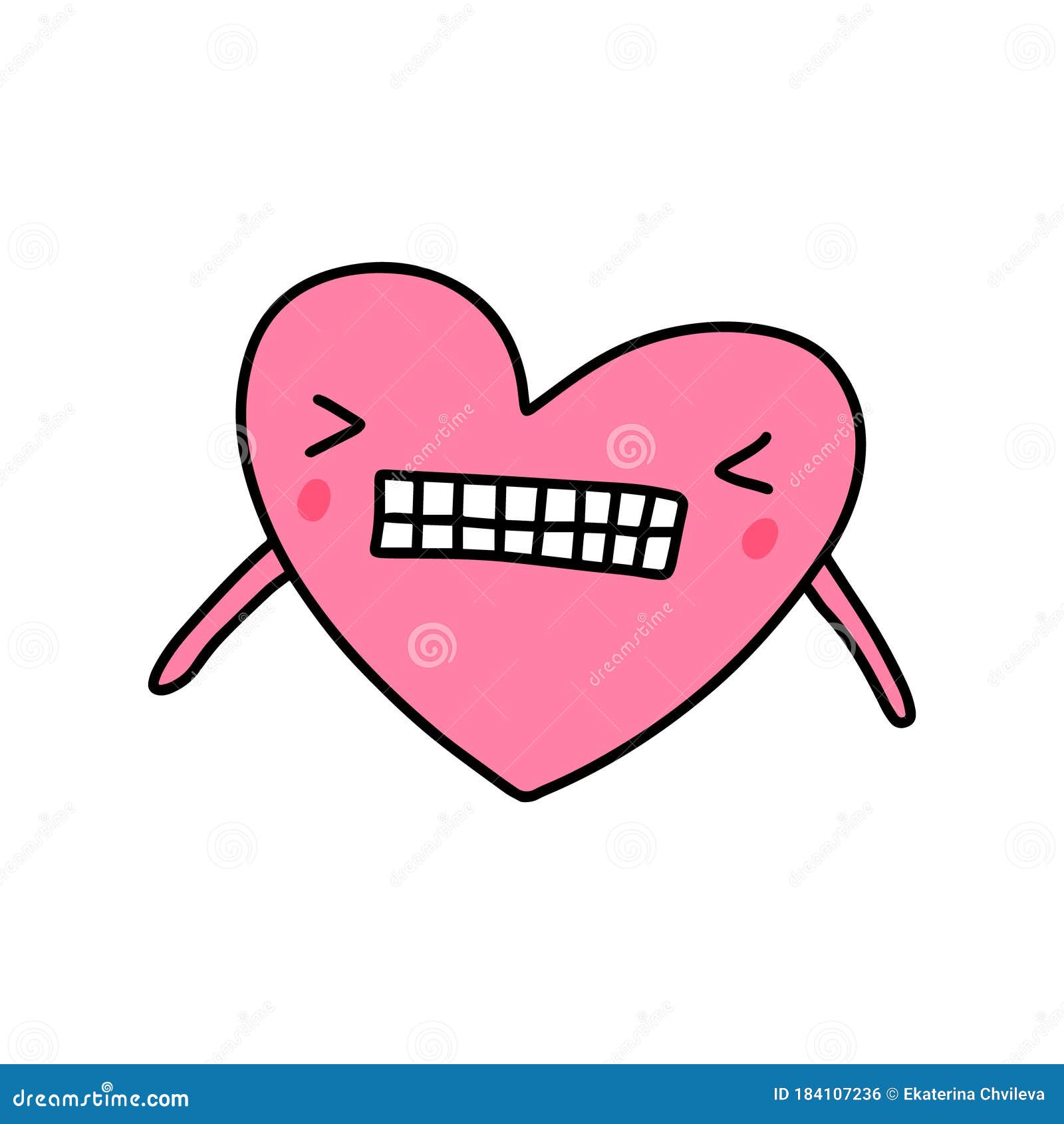 Angry Heart Anatomical. Evil Internal Organ Isolated. Terrible Anatomy ...