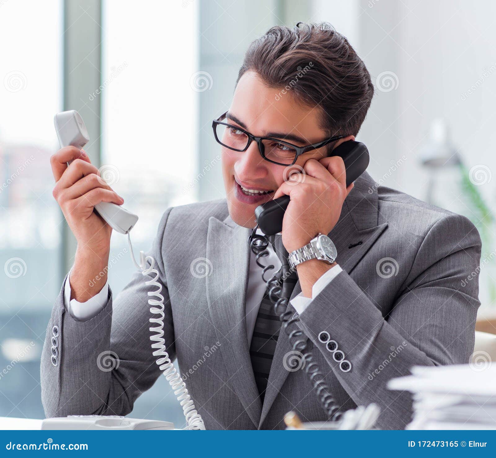 Angry Helpdesk Operator in the Office Stock Image - Image of reception ...