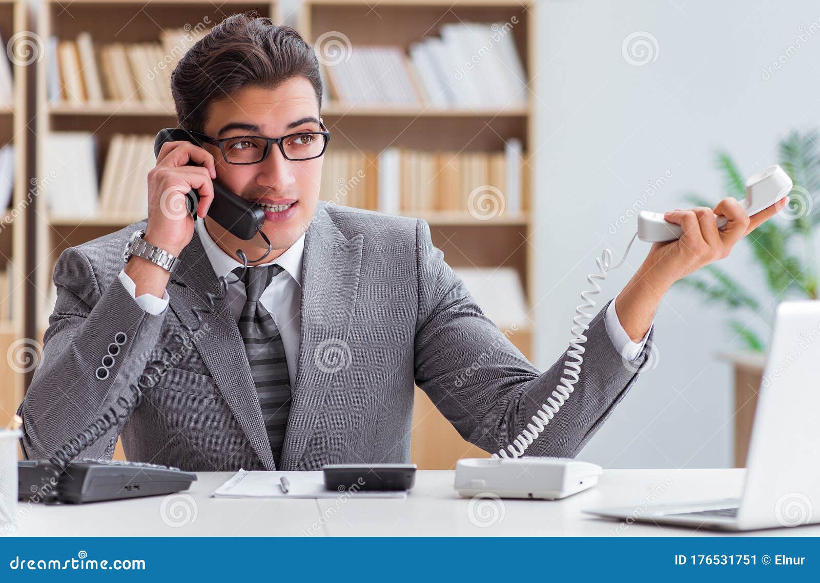 Angry Helpdesk Operator in the Office Stock Image - Image of assistance ...