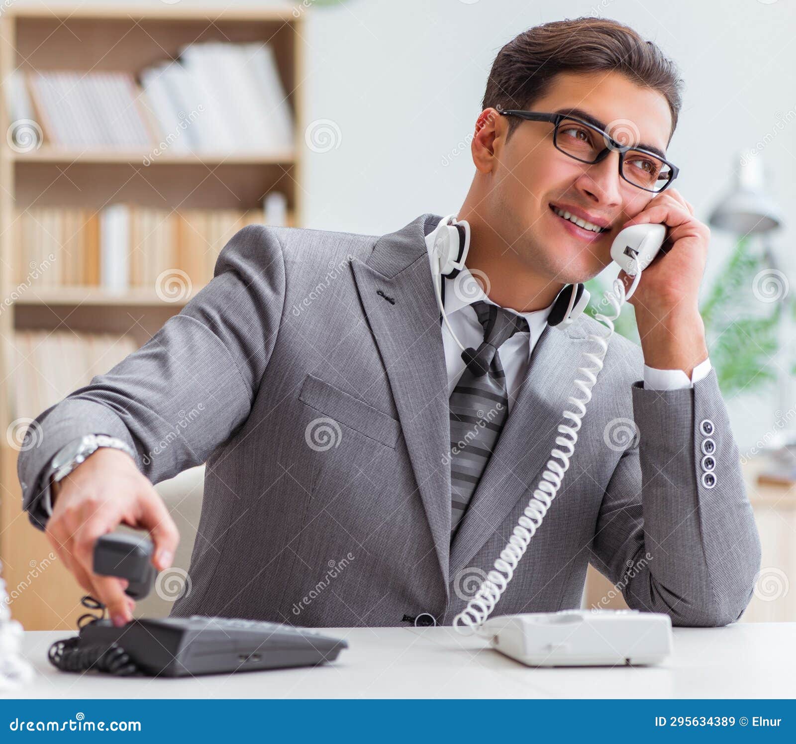 Angry Helpdesk Operator in the Office Stock Image - Image of client ...