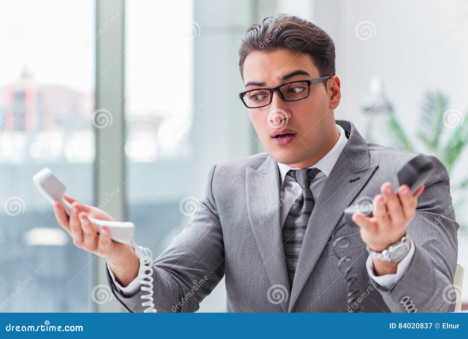 The Angry Helpdesk Operator in the Office Stock Image - Image of ...
