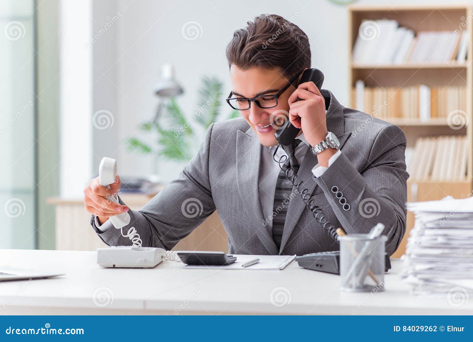 The Angry Helpdesk Operator in the Office Stock Photo - Image of call ...