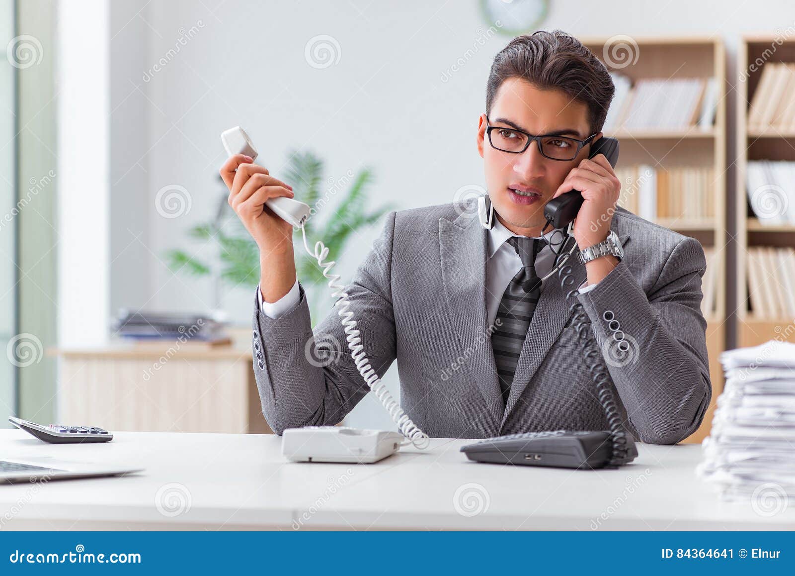 The Angry Helpdesk Operator in the Office Stock Image - Image of ...