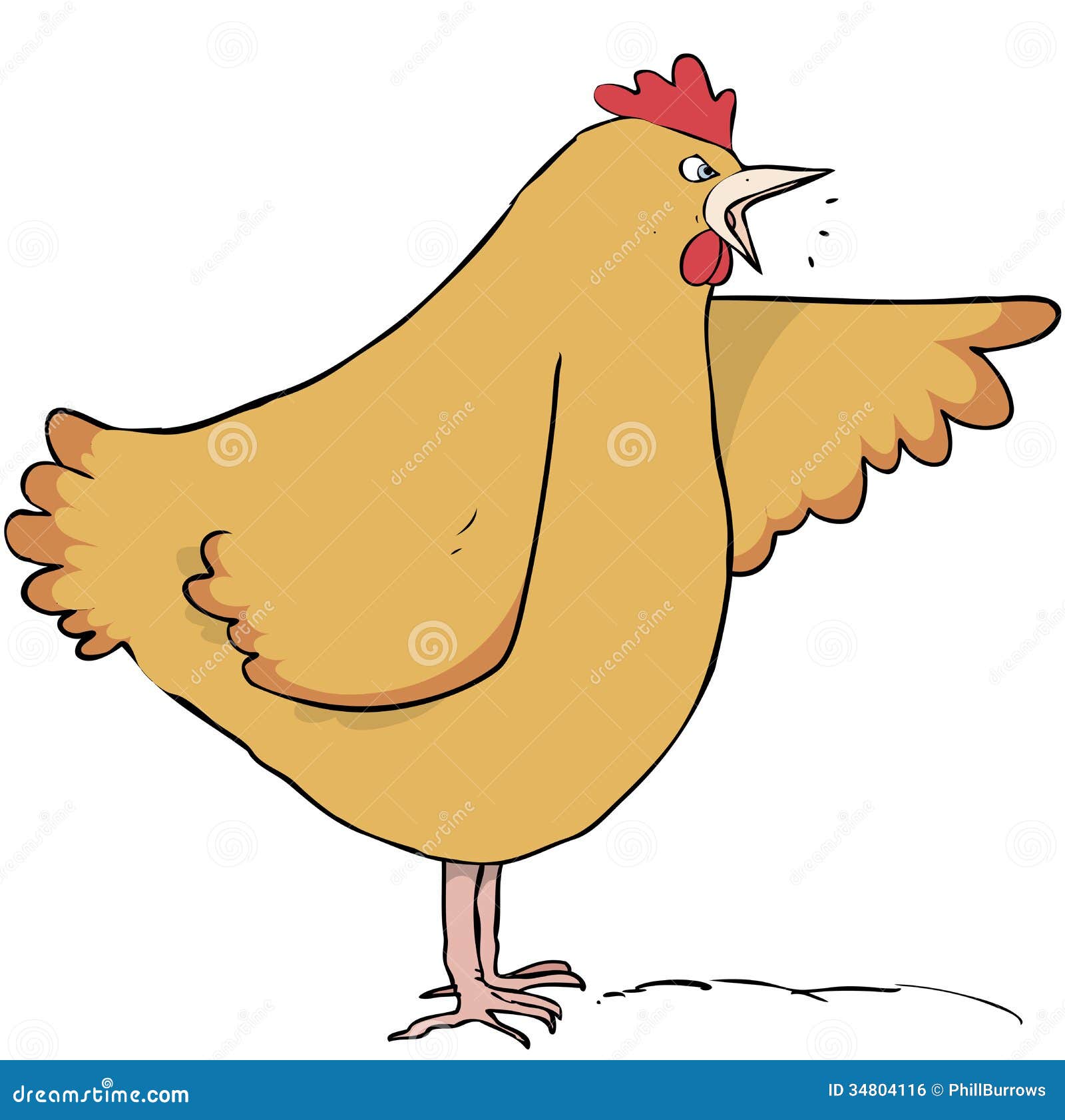 Angry Hen on White Background Stock Vector - Illustration of bossy ...