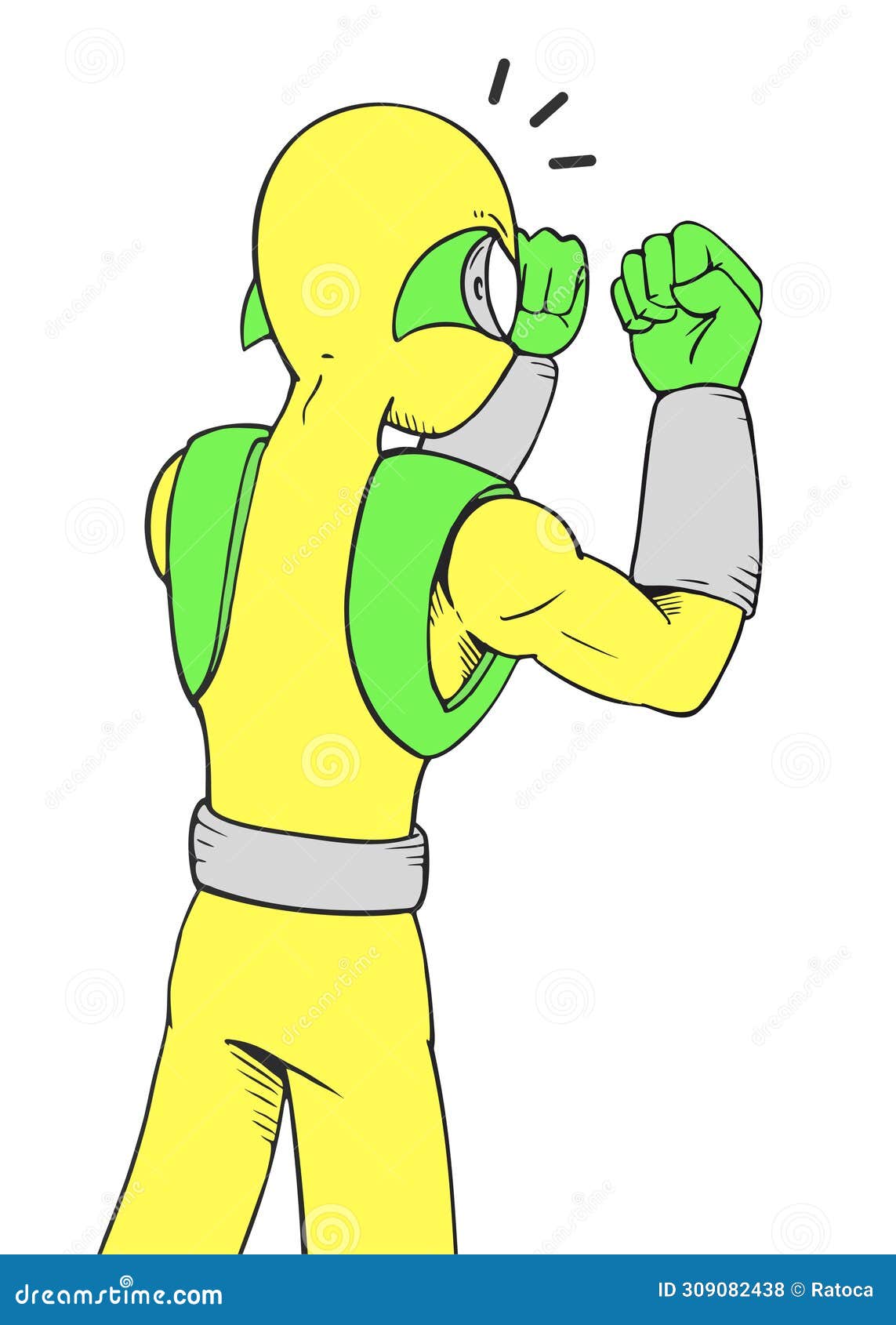 Angry hero draw stock vector. Illustration of clothes - 309082438