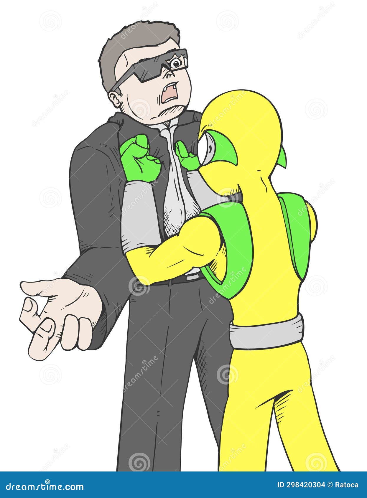 Angry Hero Threatening Draw Stock Vector - Illustration of threatened ...