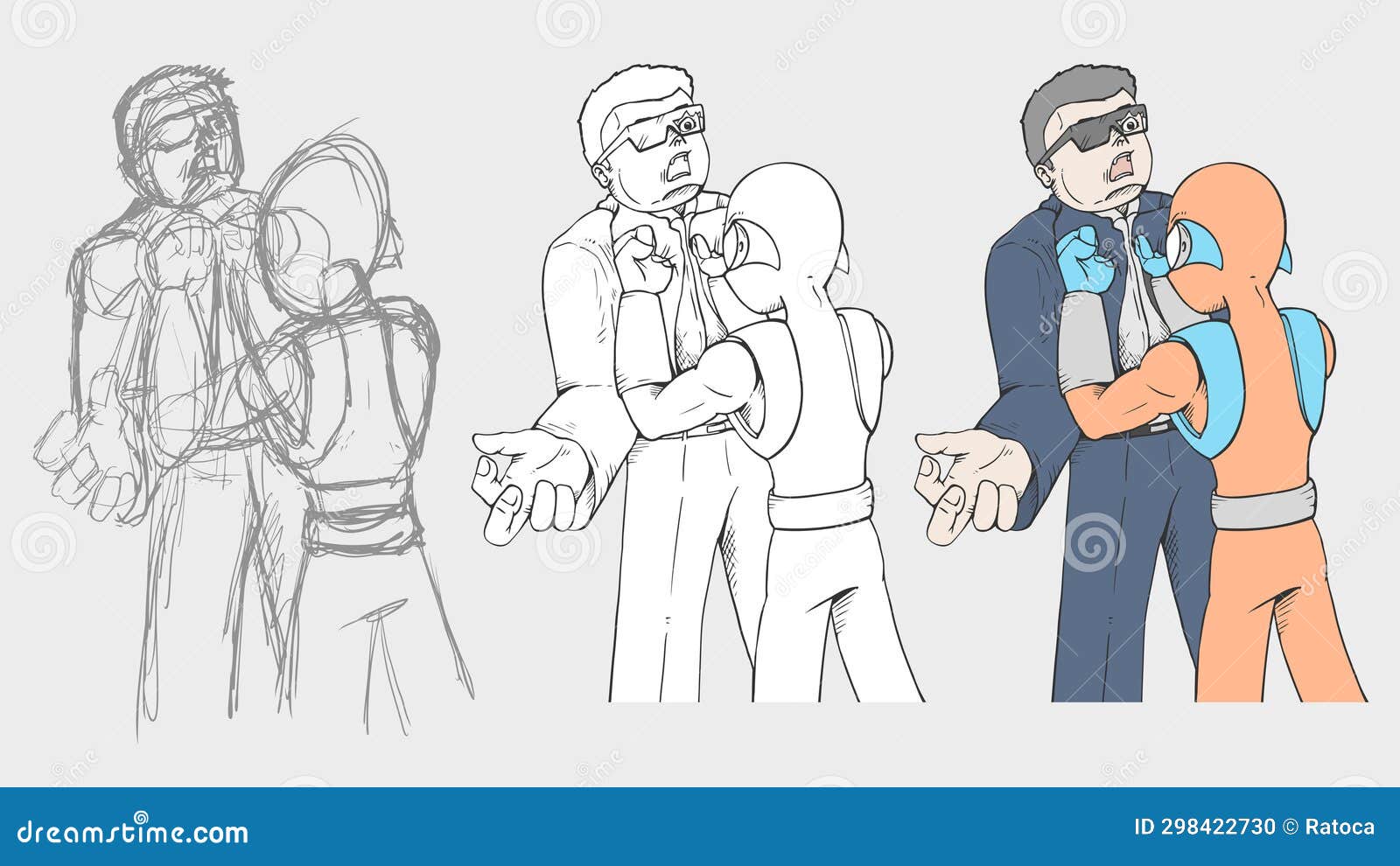 Angry Hero Threatening Draw Stock Vector - Illustration of cartoon ...