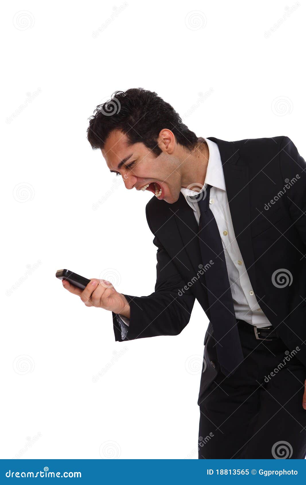 Angry at his phone stock image. Image of phone, face - 18813565