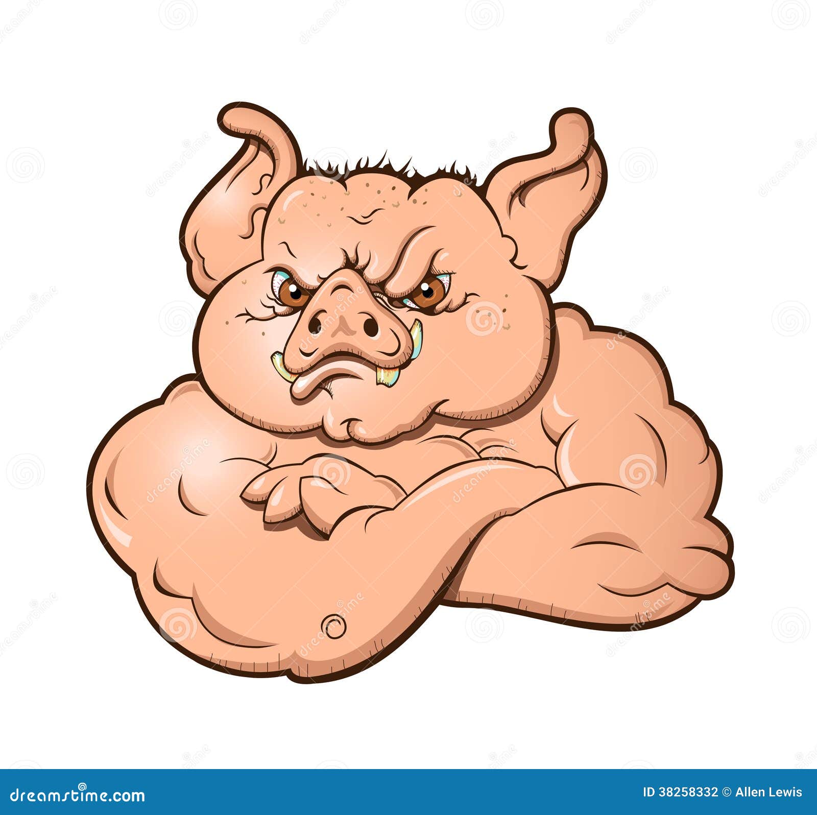 Angry Hog Vector Illustration | CartoonDealer.com #38258332