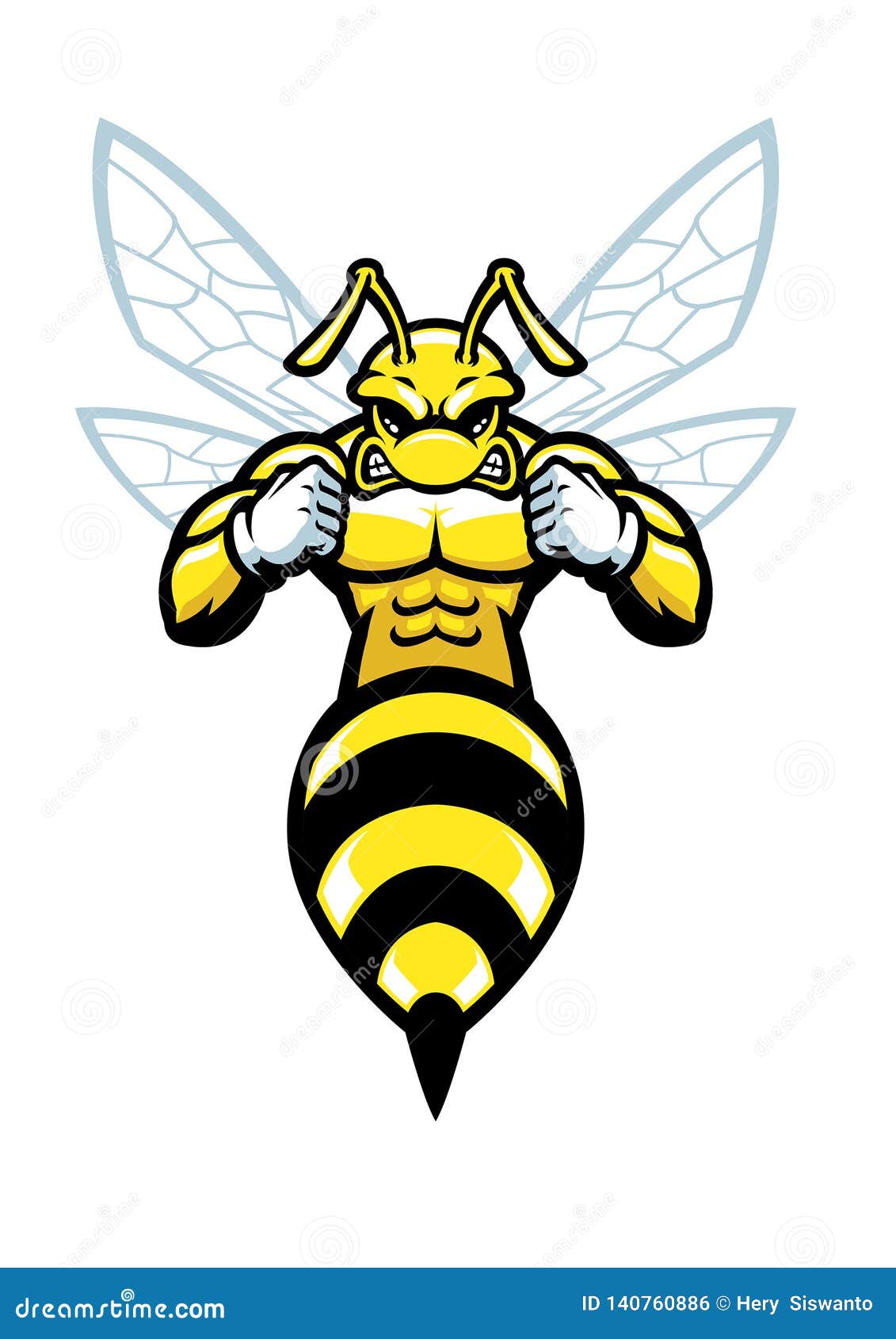 Angry hornet mascot stock vector. Illustration of fighting - 140760886