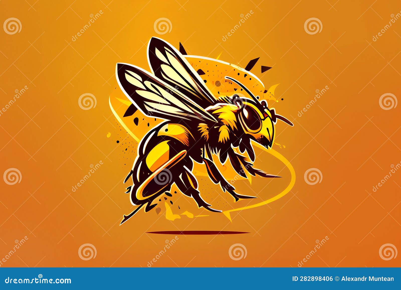 Angry Hornet Wasp Mascot Cartoon Vector | CartoonDealer.com #200939429