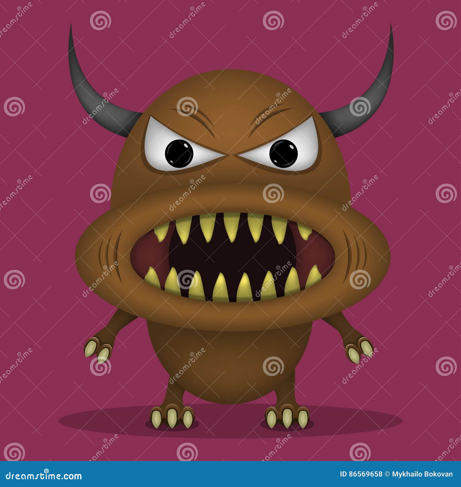 Angry Horror Monster Vector Illustration | CartoonDealer.com #86569658