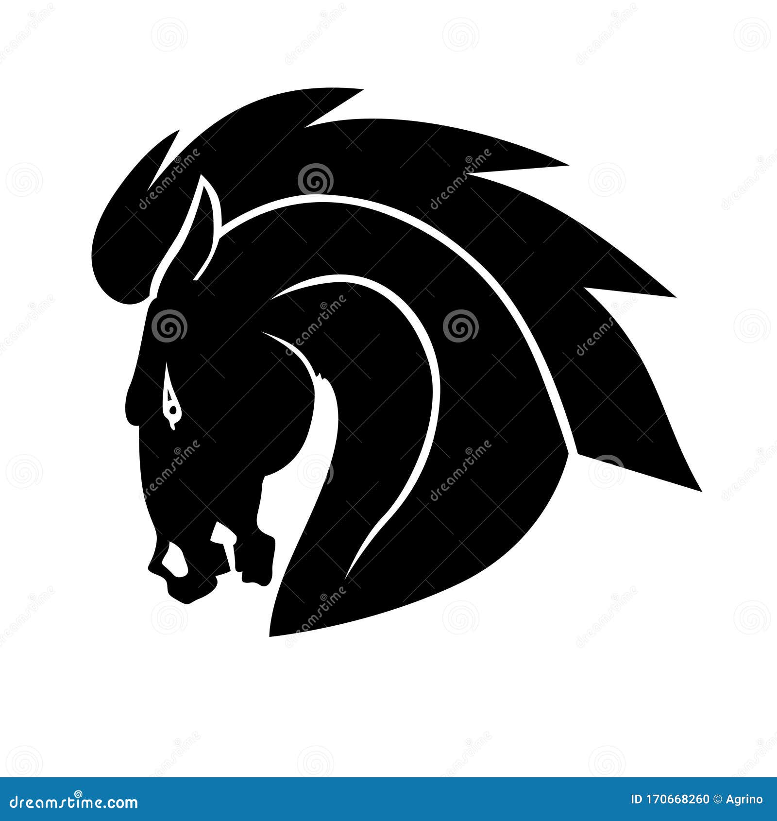 Angry horse head icon stock vector. Illustration of graphics - 170668260