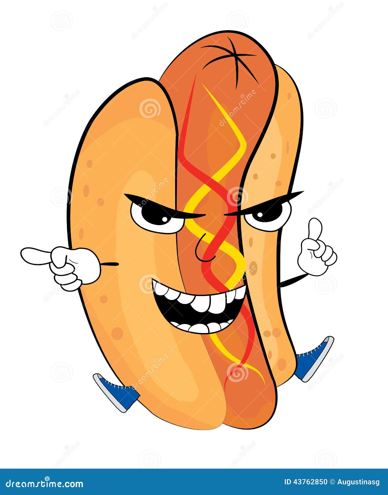 Angry Hotdog Cartoon | CartoonDealer.com #43762850