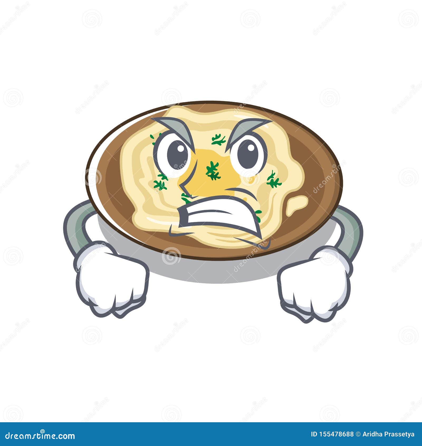 Angry Hummus on the a Cartoon Plate Stock Vector - Illustration of ...
