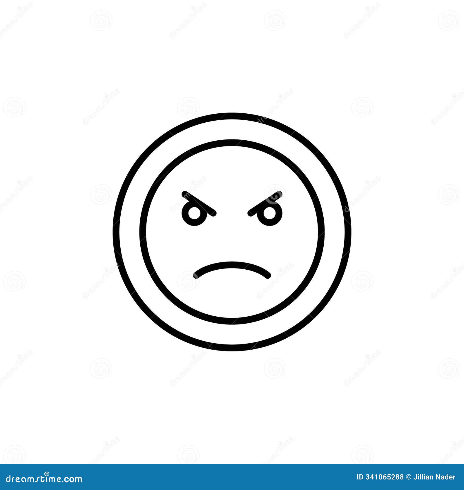 Angry Icon Vector. Furious Face Emoticon Boy, Man Icon Vector ...