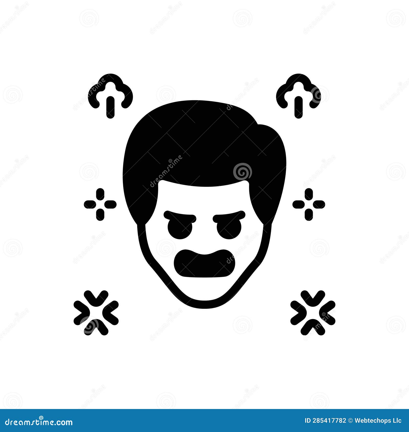 Black Solid Icon for Angry, Resentful and Furious Stock Vector ...