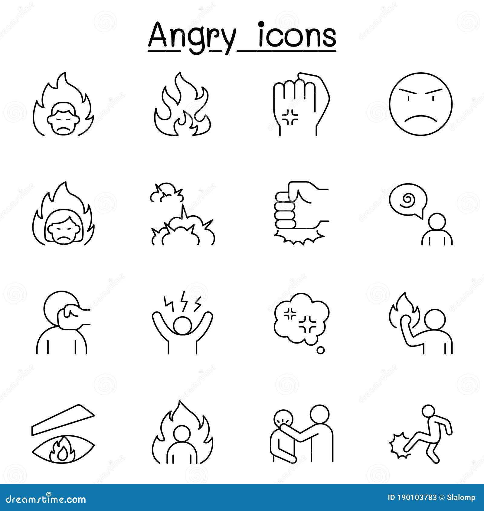 Angry Icon Vector From Classics Collection. Thin Line Angry Outline ...