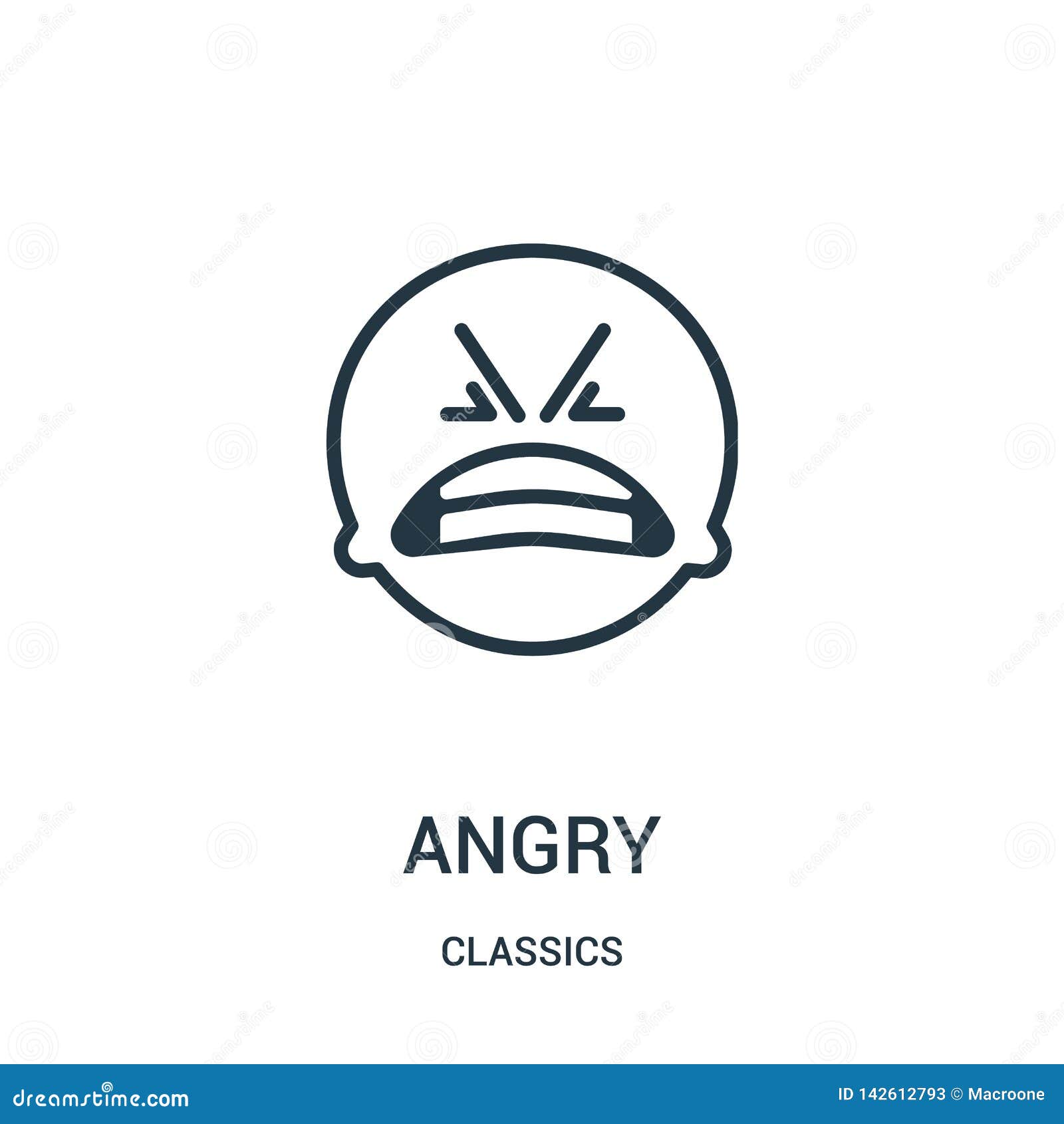 Angry Icon Vector from Classics Collection. Thin Line Angry Outline ...